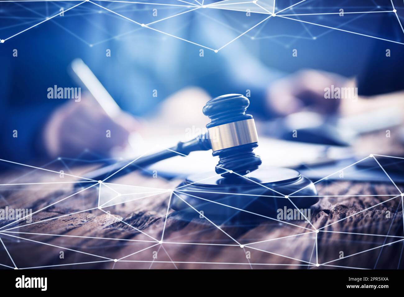 Male Judge Writing On Paper Stock Photo - Alamy