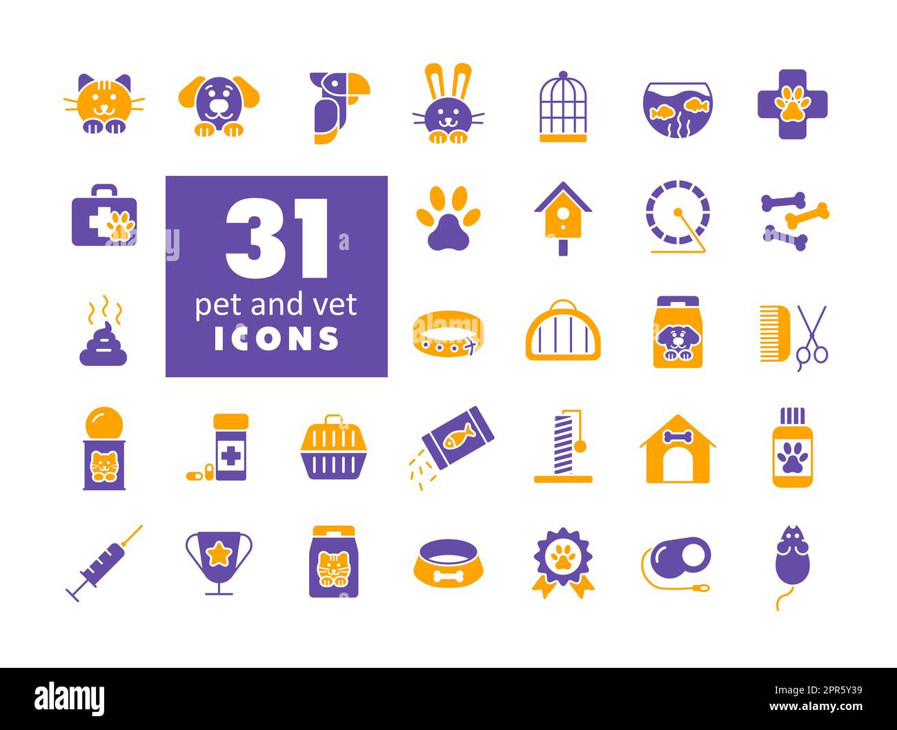 Pet and vet vector icon set. Graph symbol for pet and veterinary web ...