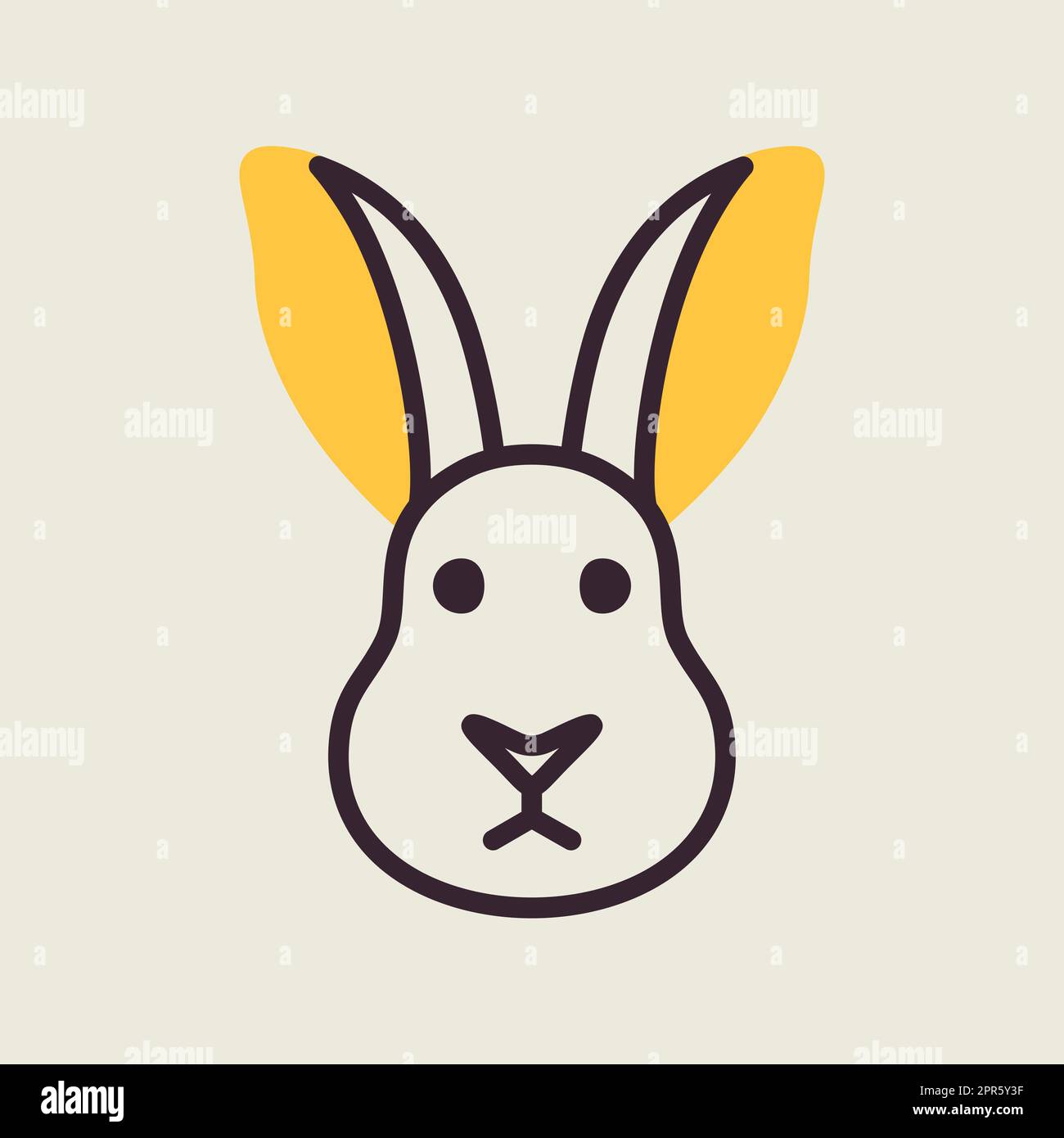 Rabbit icon. Farm animal vector illustration. Agriculture sign. Graph ...