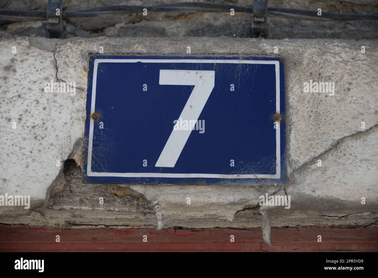 number 7 on a house in Lisbon - Lisboa - the capital of Portugal ...