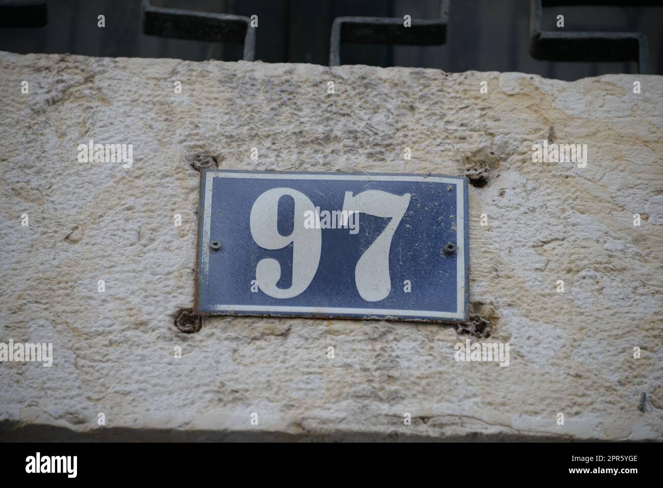 number 97 on a house in Lisbon - Lisboa - the capital of Portugal ...