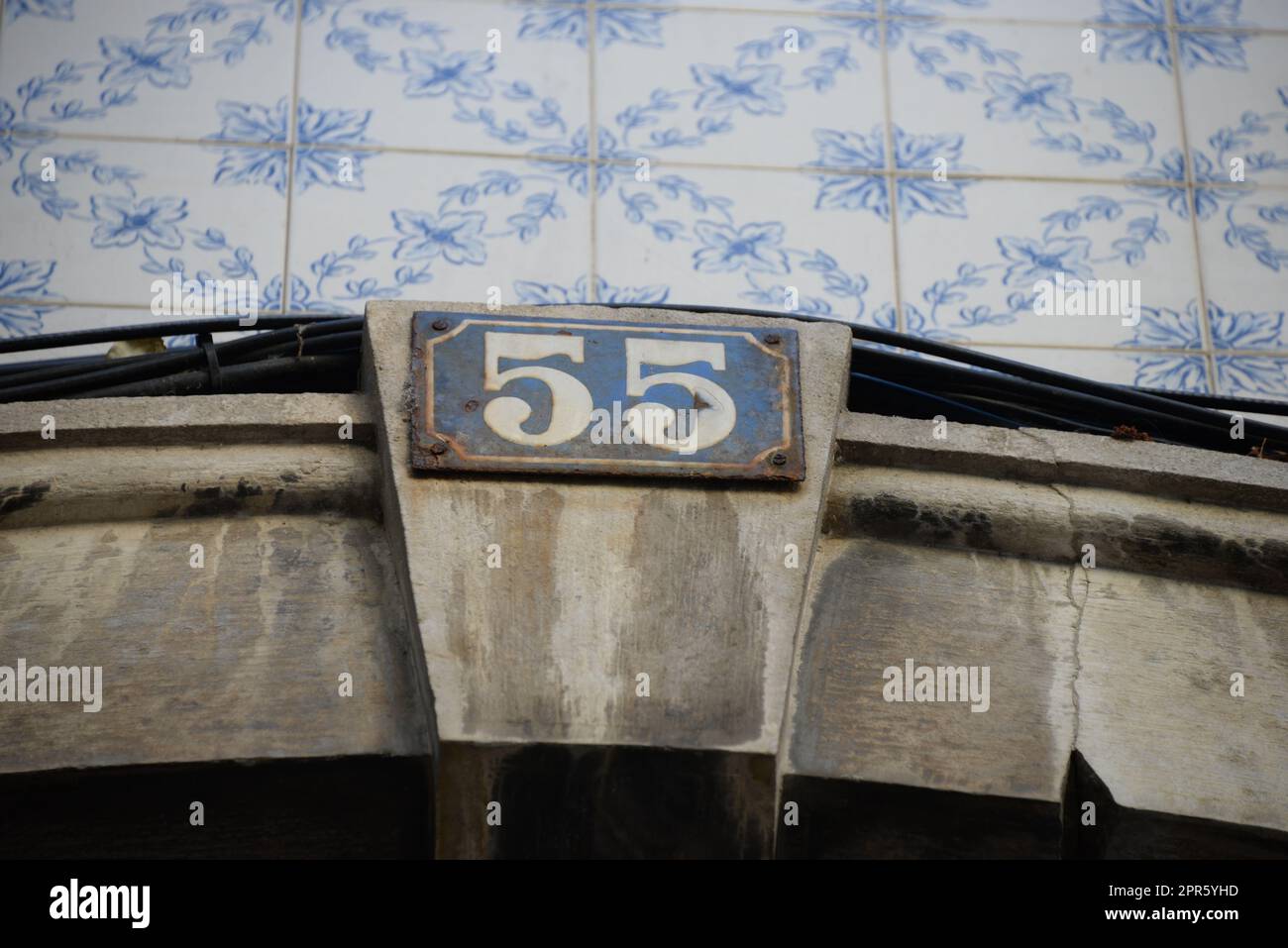 number 55 on a house in Lisbon - Lisboa - the capital of Portugal ...
