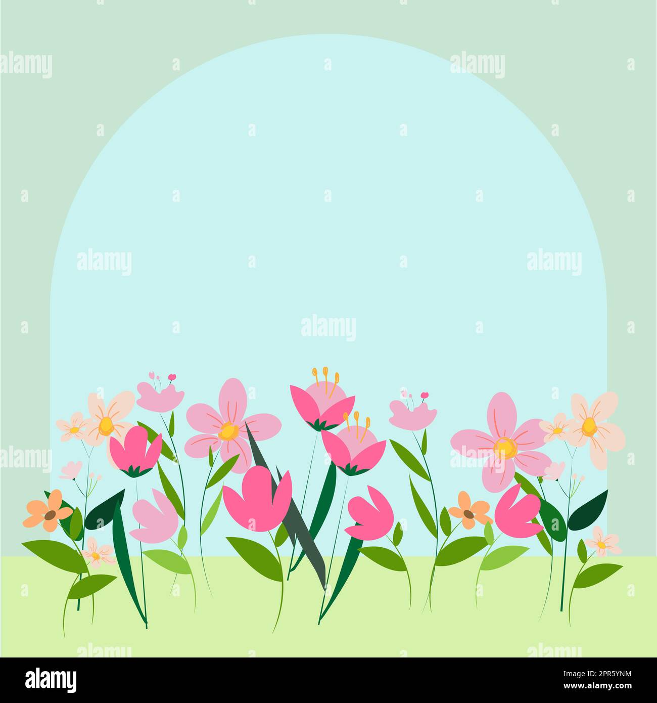 Frame With Leaves And Flowers Around And Important Announcements Inside ...