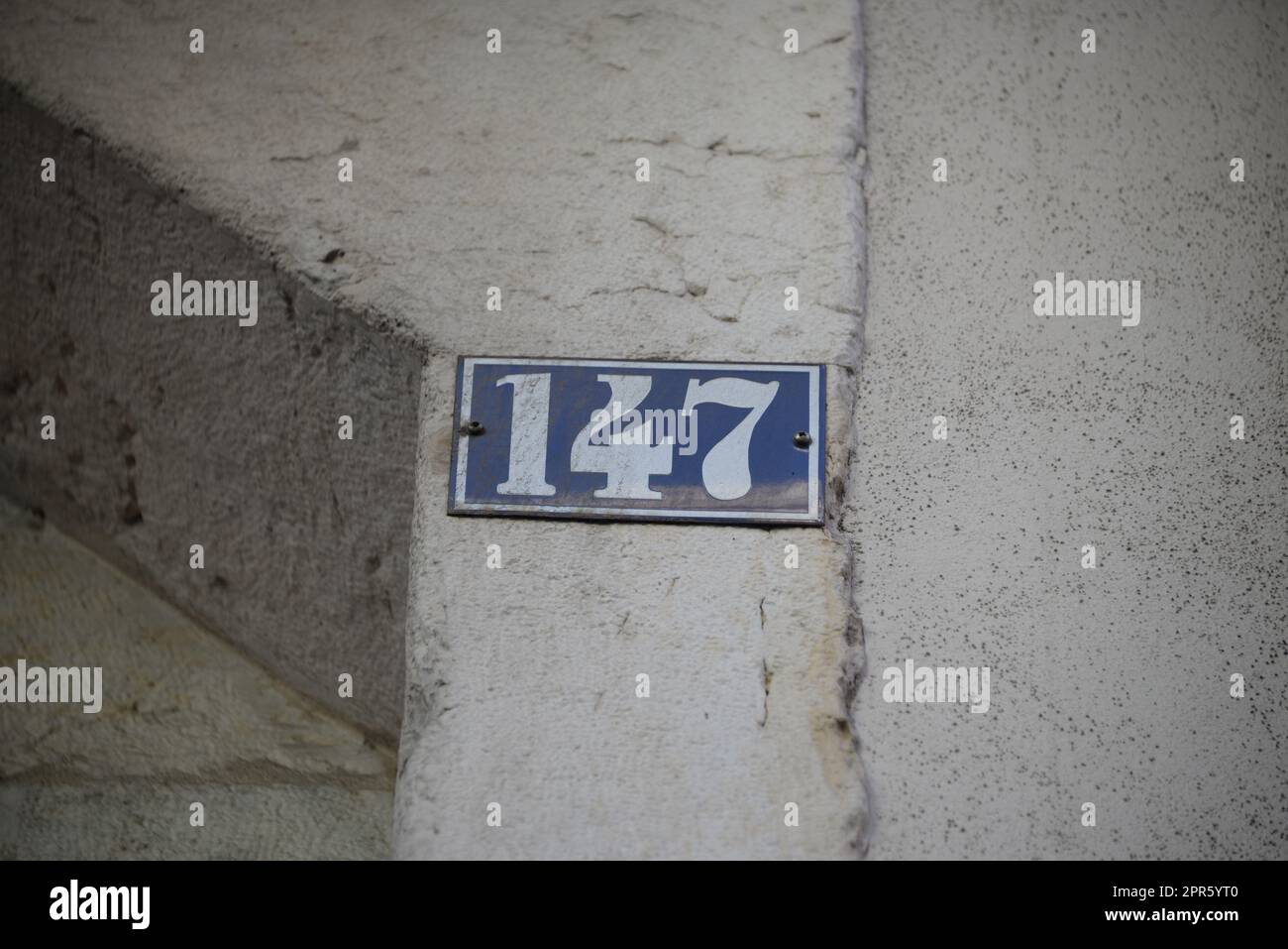 number 147 on a house in Lisbon - Lisboa - the capital of Portugal ...