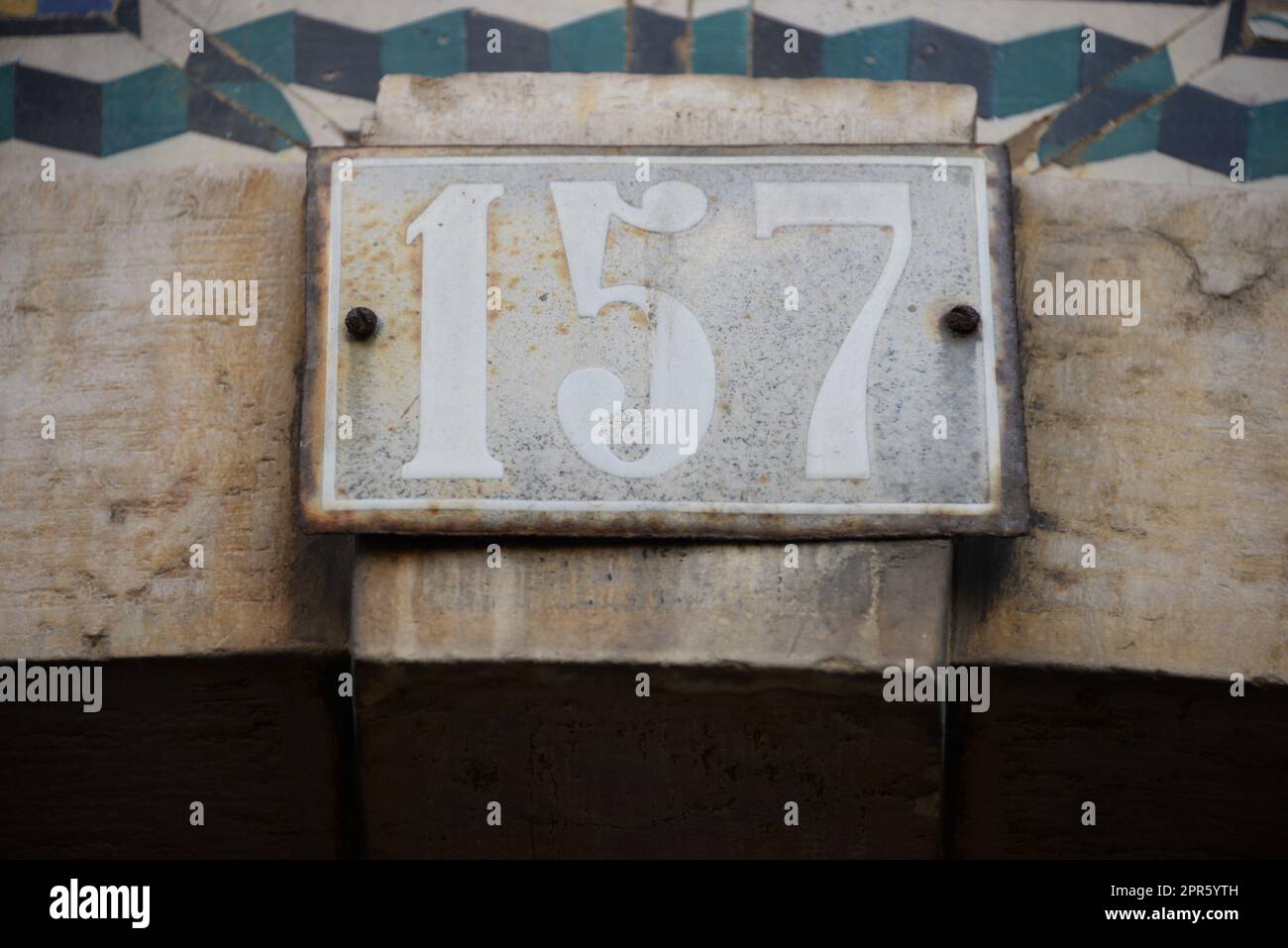 number 157 on a house in Lisbon - Lisboa - the capital of Portugal, September, 2018 Stock Photo ...