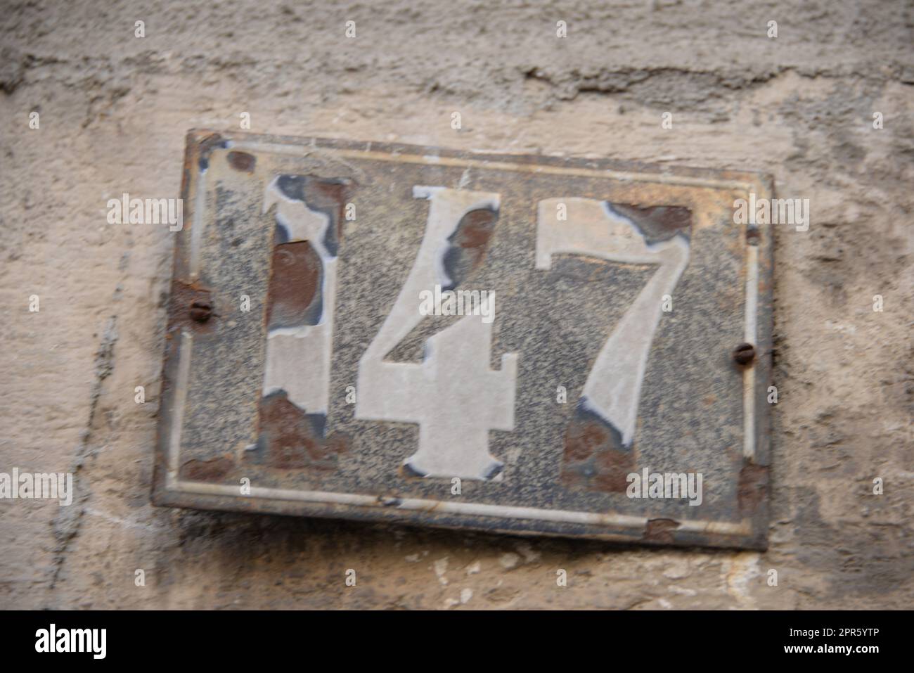 number 147 on a house in Lisbon - Lisboa - the capital of Portugal ...