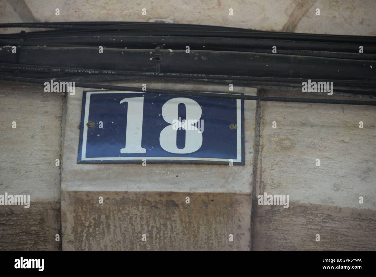 number 18 on a house in Lisbon - Lisboa - the capital of Portugal ...