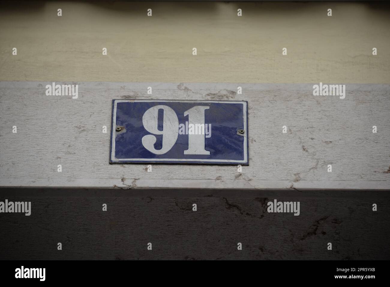 number 91 on a house in Lisbon - Lisboa - the capital of Portugal ...