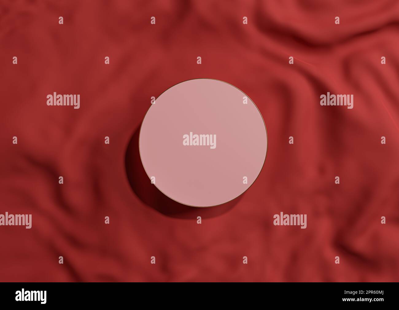 Bright maroon, dark red 3D rendering minimal product display top view ...