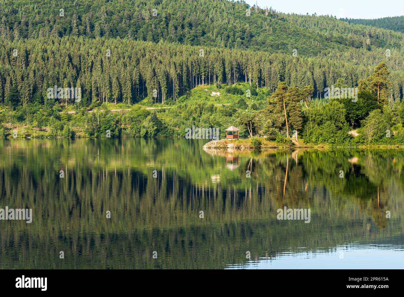 Schluchsee in the Black Forest, water reflection, Baden-Wuerttemberg ...