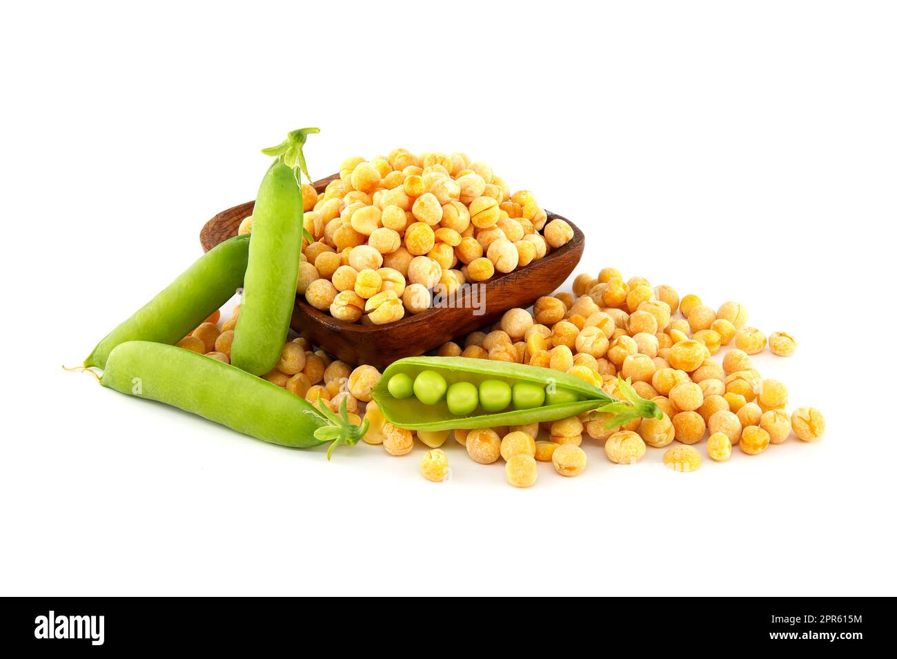 Whole dry peas and plant with pea pods over white Stock Photo - Alamy
