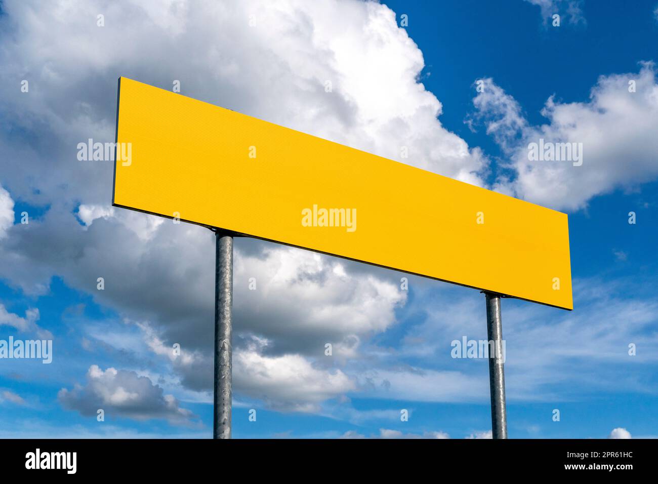 Blank yellow road sign on sky background Stock Photo - Alamy