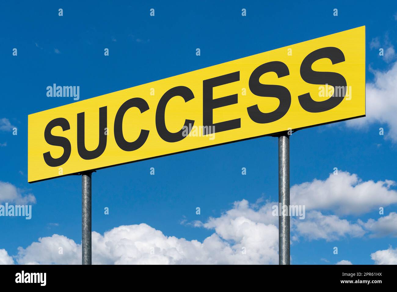 Road sign with success sign on the sky background Stock Photo - Alamy