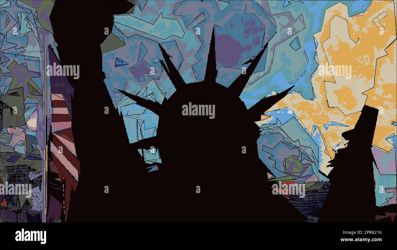 New York Statue of Liberty in a Pop Art Style Stock Photo - Alamy