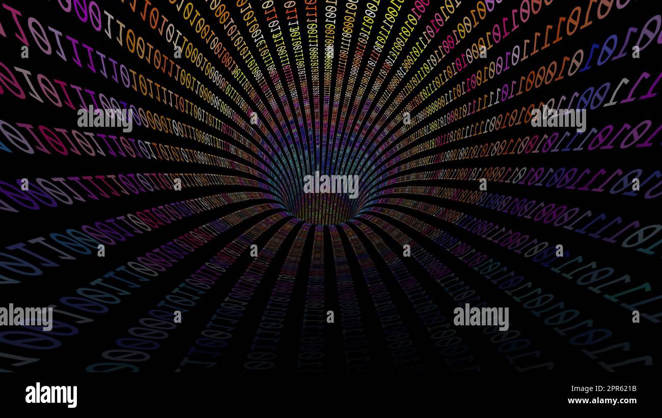 Driving Through Binary Data Tunnel Stock Photo - Alamy