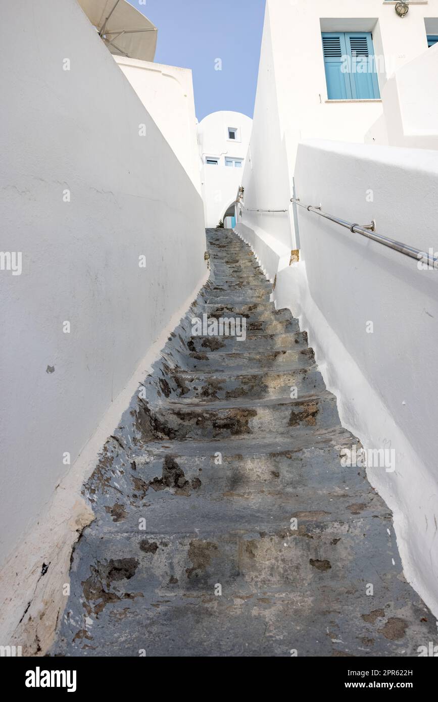 Narrow stone steps, a traditional piece of architecture on the island ...