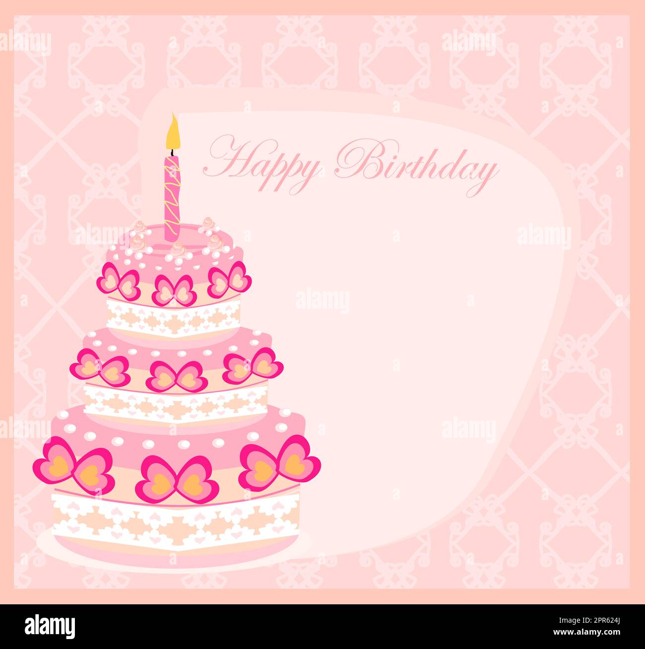 Happy Birthday Card with birthday cake Stock Photo - Alamy
