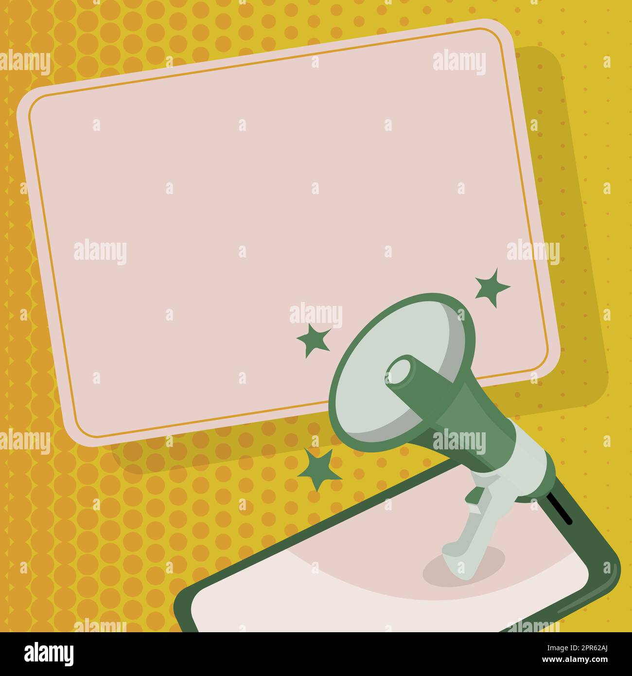 Megaphone Displaying Important Message. Object Announcing News Bulletin ...