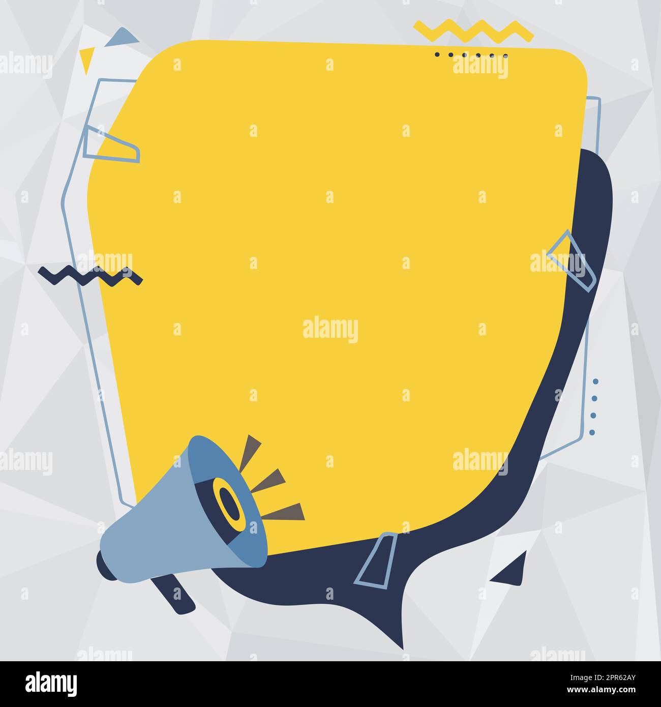 Megaphone Drawing Making New Loud Announcement To A Large Blank Chat ...