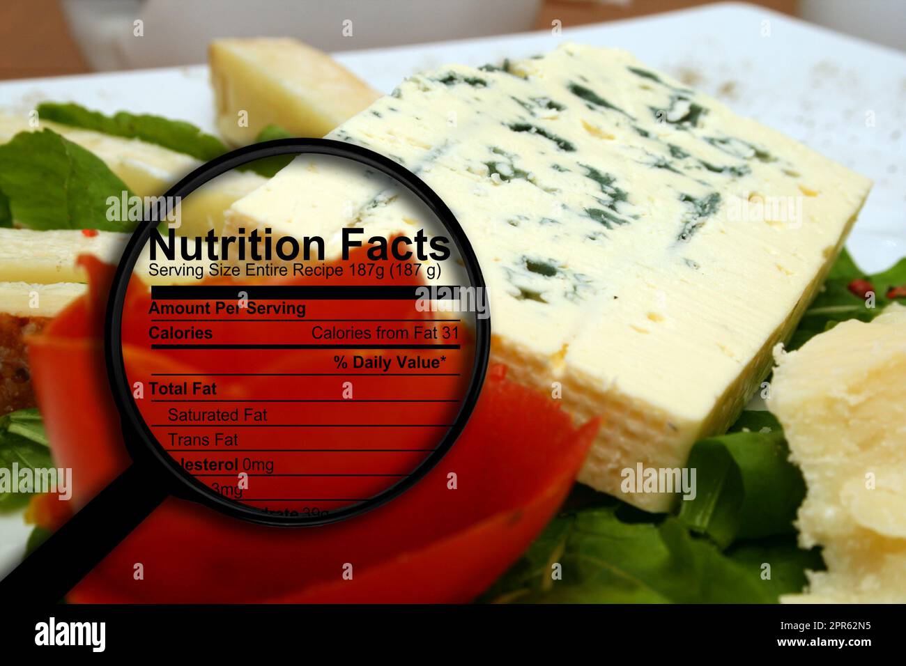 Cheese nutrition facts Stock Photo - Alamy