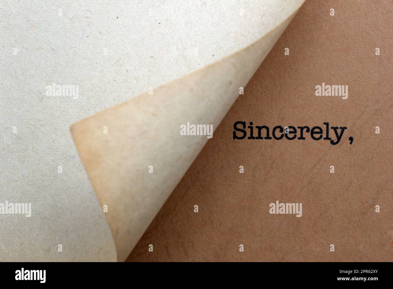 Yours sincerely hi-res stock photography and images - Alamy