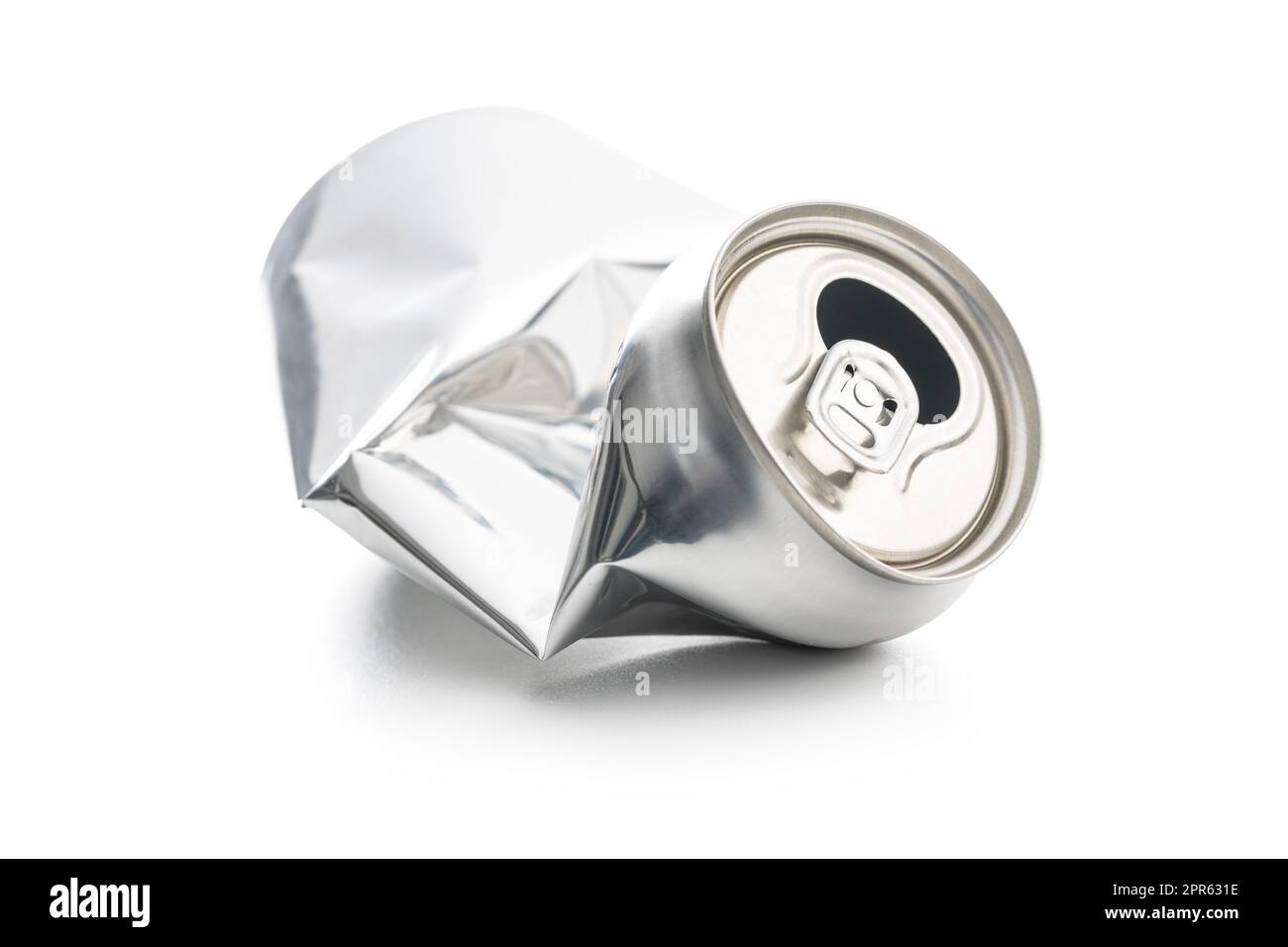 Empty crumpled can isolated on white background Stock Photo - Alamy