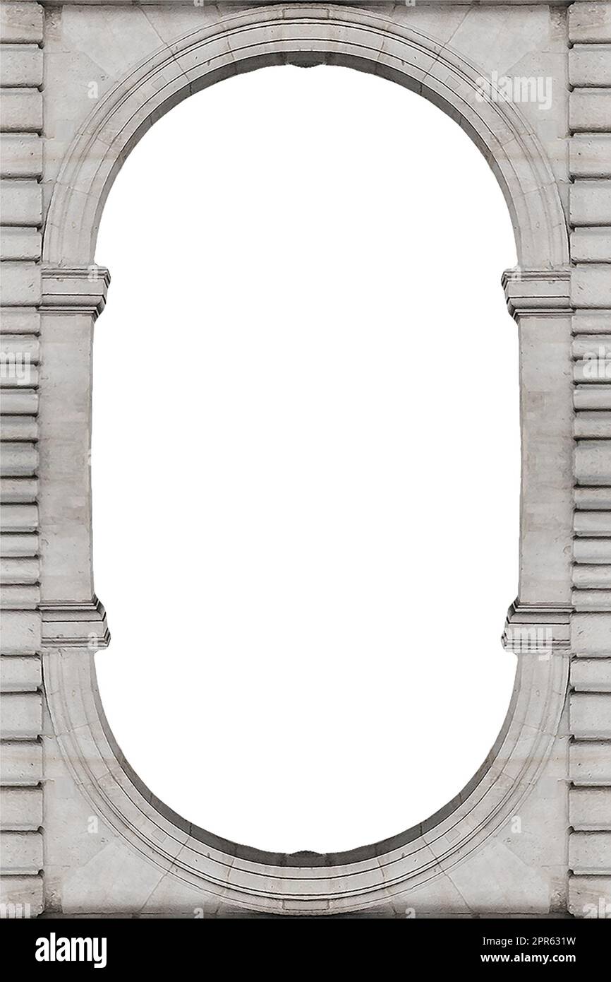 Frame with classical style architectural border isolated on white ...