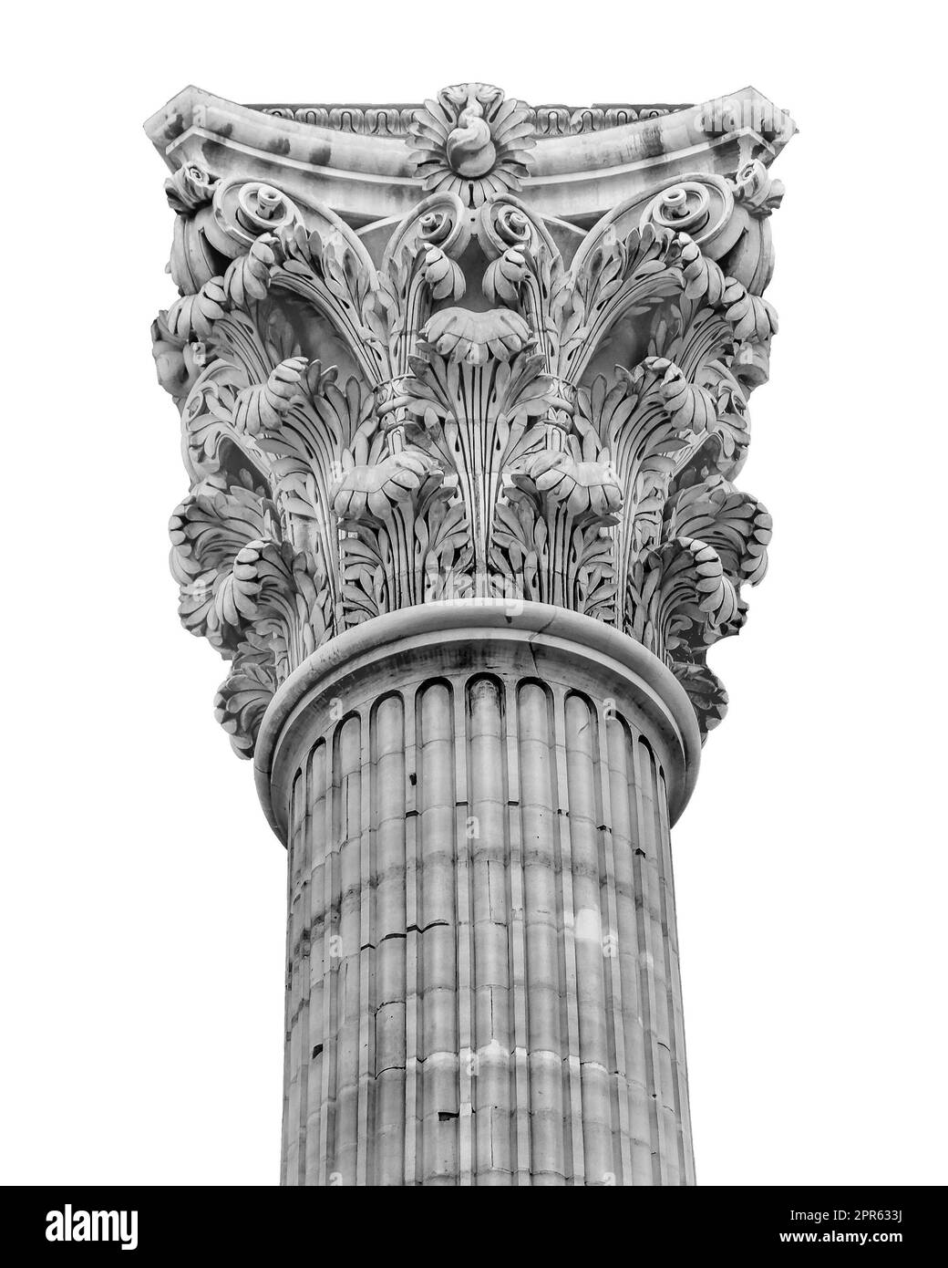 Corinthian style detail view column isolated photo Stock Photo - Alamy
