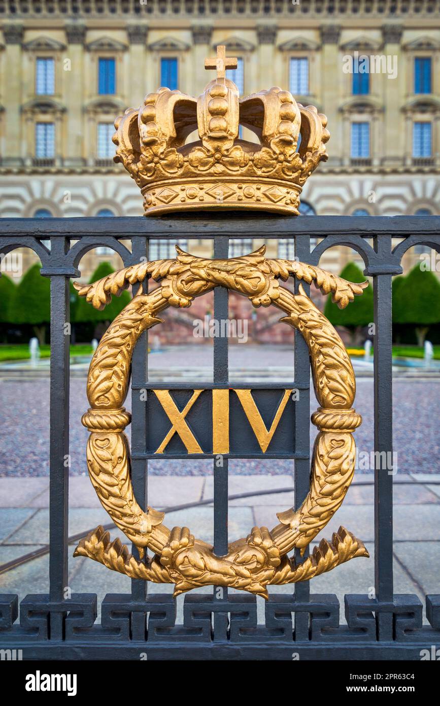 Fence of of the Royal Palace of Stockholm, Sweden, Stockholms Slott ...