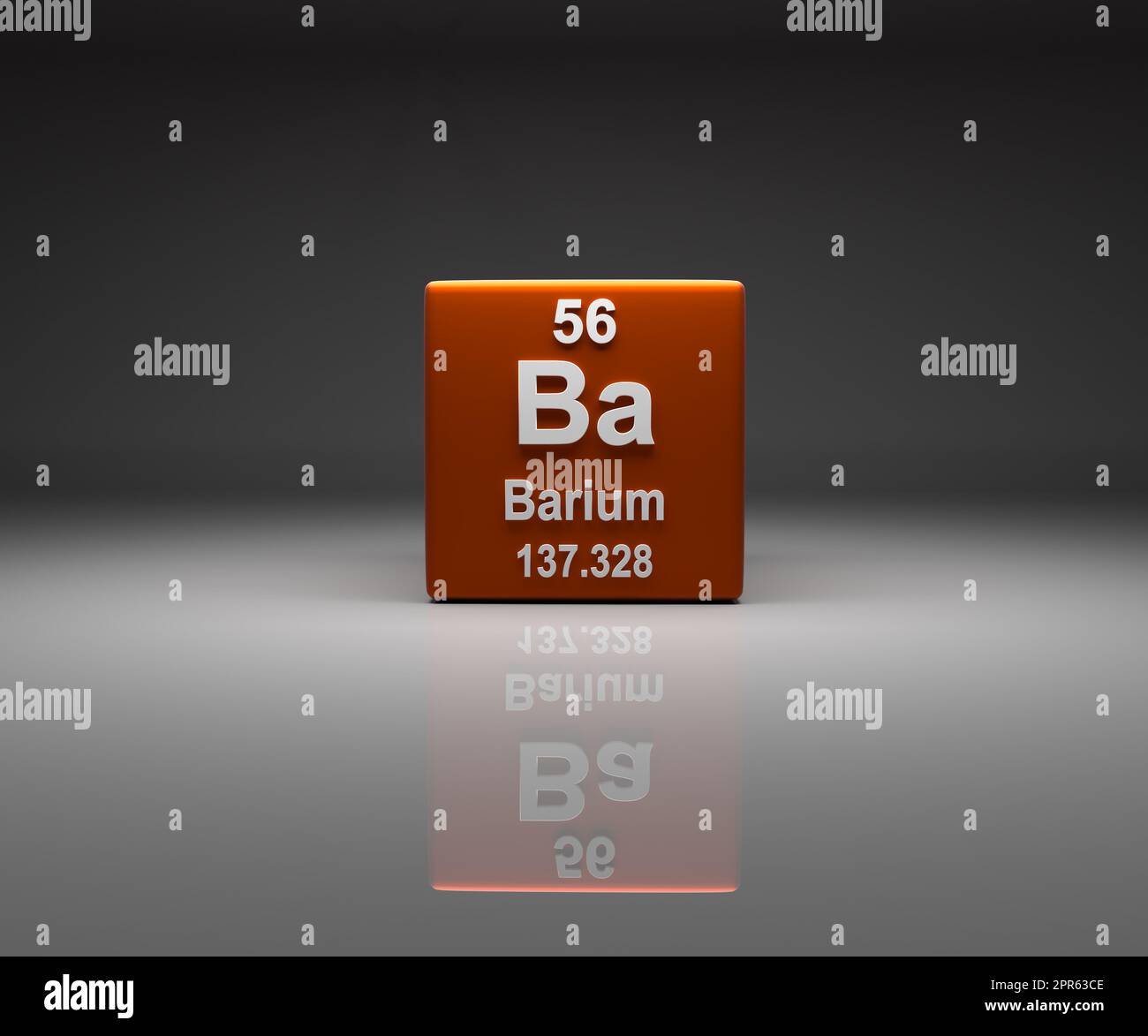 Cube with Barium number 56 periodic table Stock Photo - Alamy