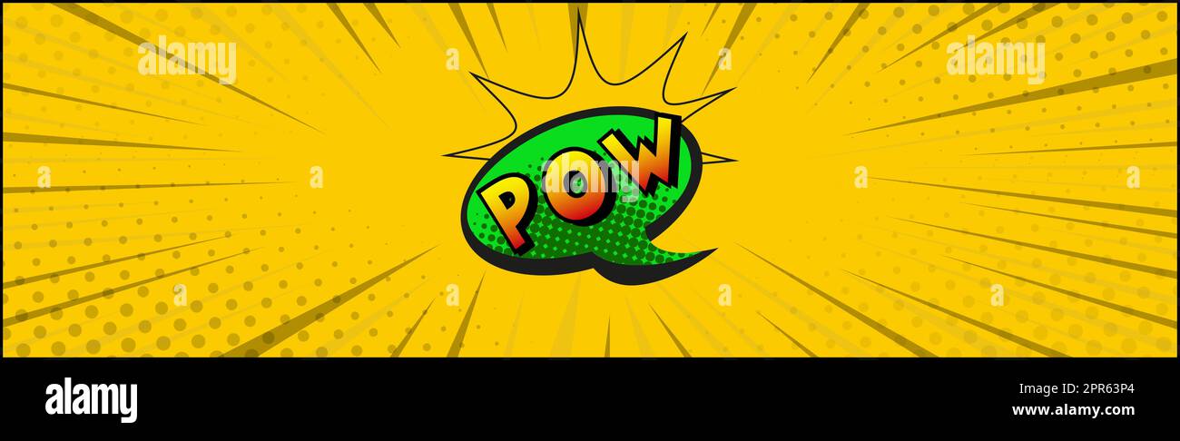 Comic lettering POW on white background - Vector Stock Photo - Alamy