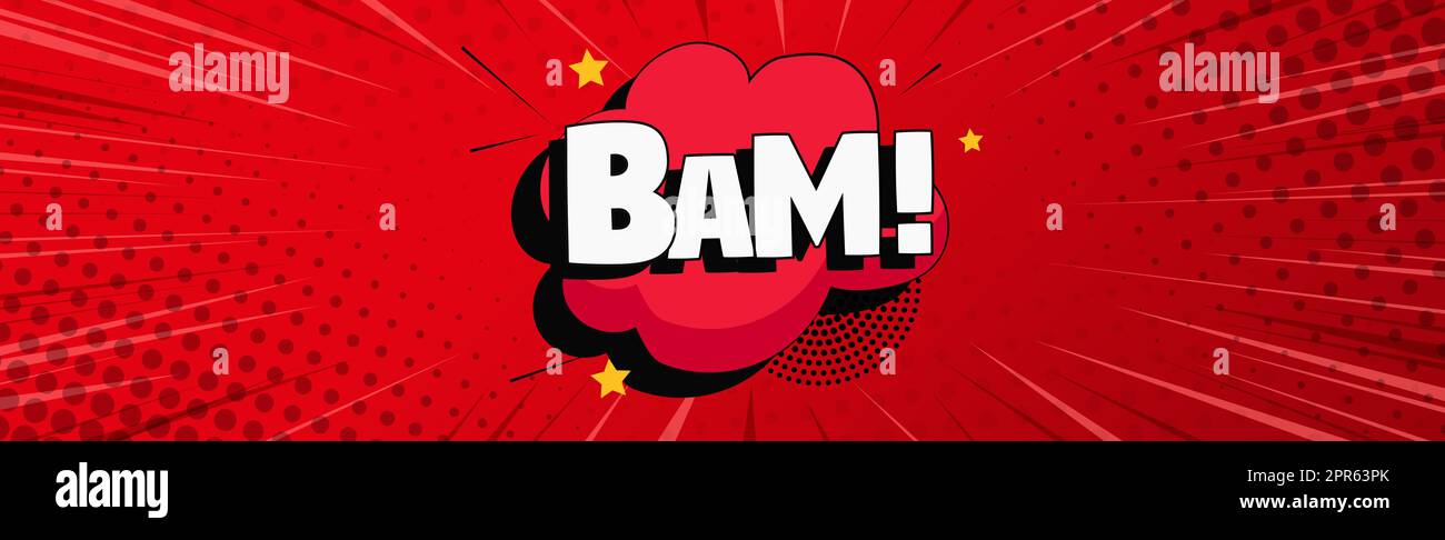 Comic lettering BAM on white background - Vector Stock Photo - Alamy