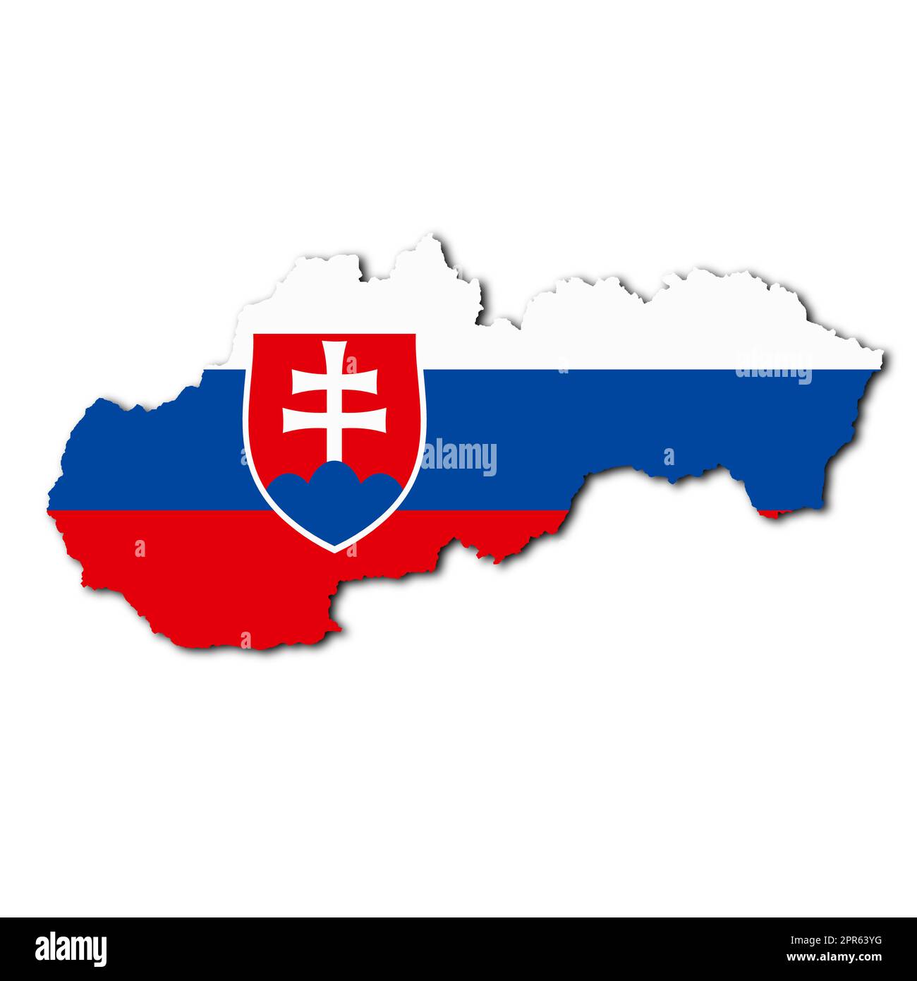 A Slovakia map on white background with clipping path 3d illustration ...