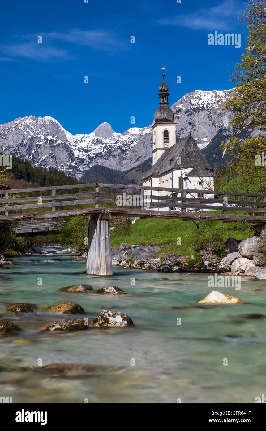 St. Sebastian church in Ramsau near Berchtesgaden, Bavaria, Germany ...