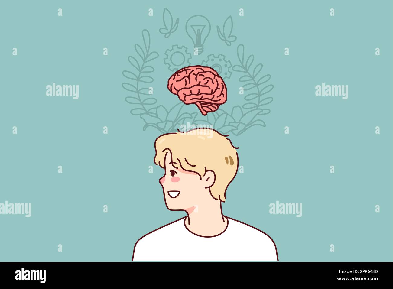 Man brainstorming generating innovative idea. Motivated inspired guy ...