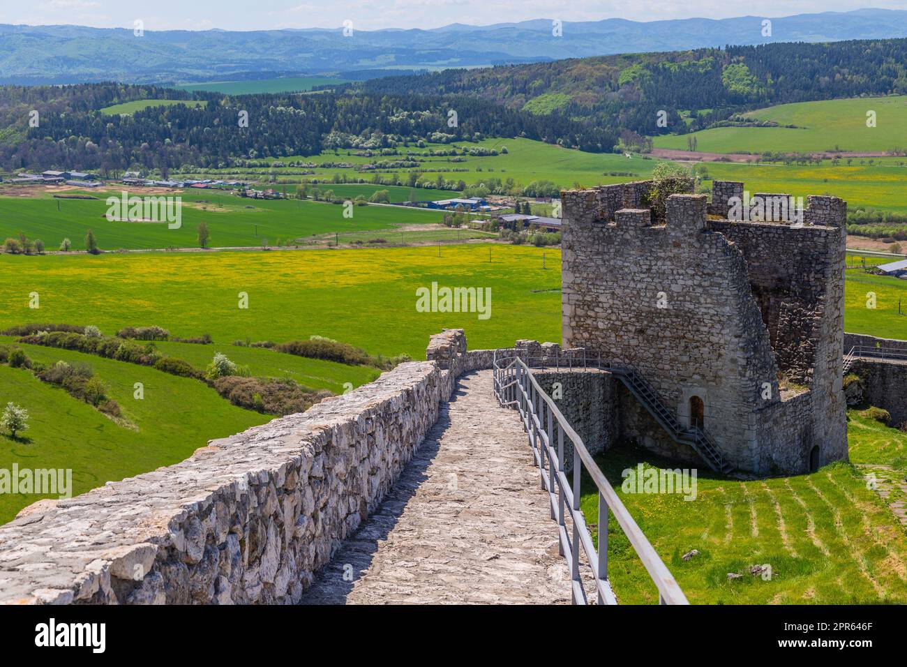 Spissky hrad castle ruins Stock Photo - Alamy