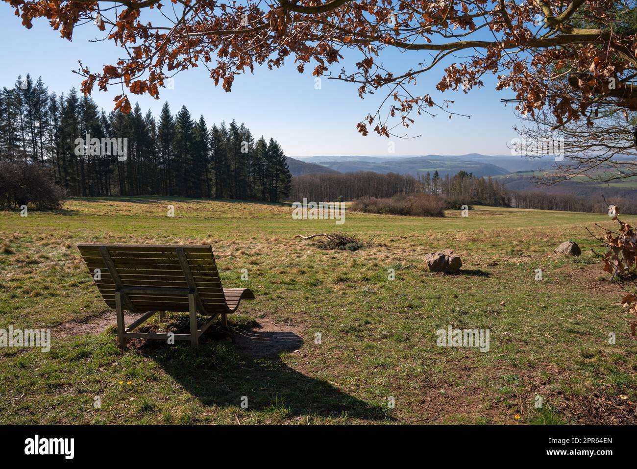 Landscape of Eifel mountains close to the Moselle river, Germany Stock ...