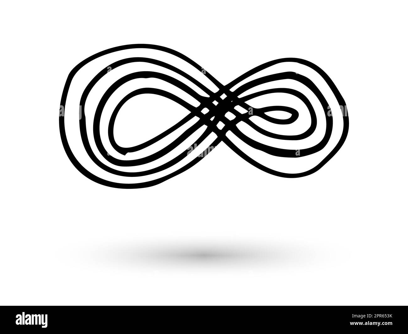 Infinity symbol hand drawn with ink brush. Thin line scribble icon ...