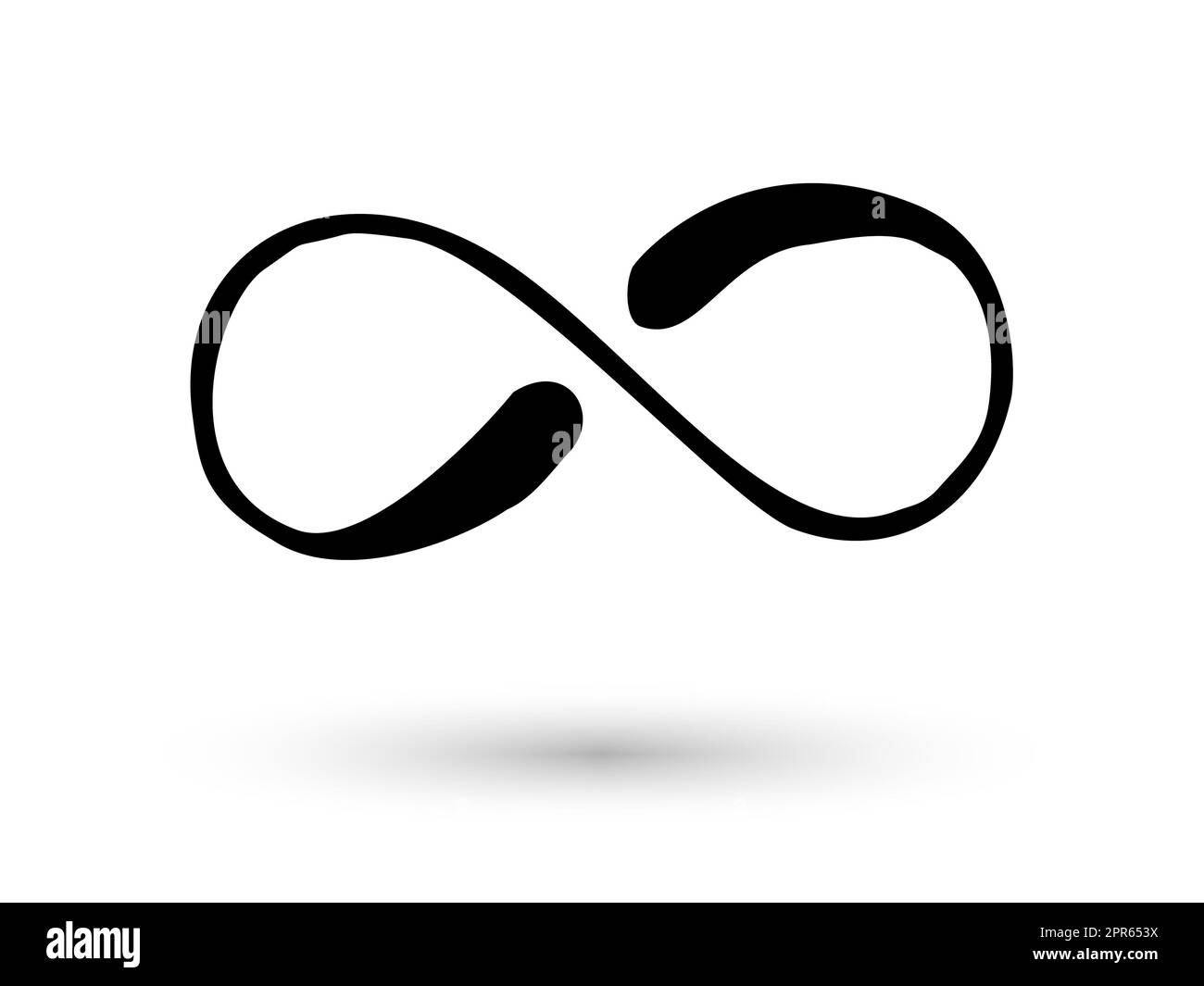 Infinity symbol hand drawn with ink brush. Thin line scribble icon ...