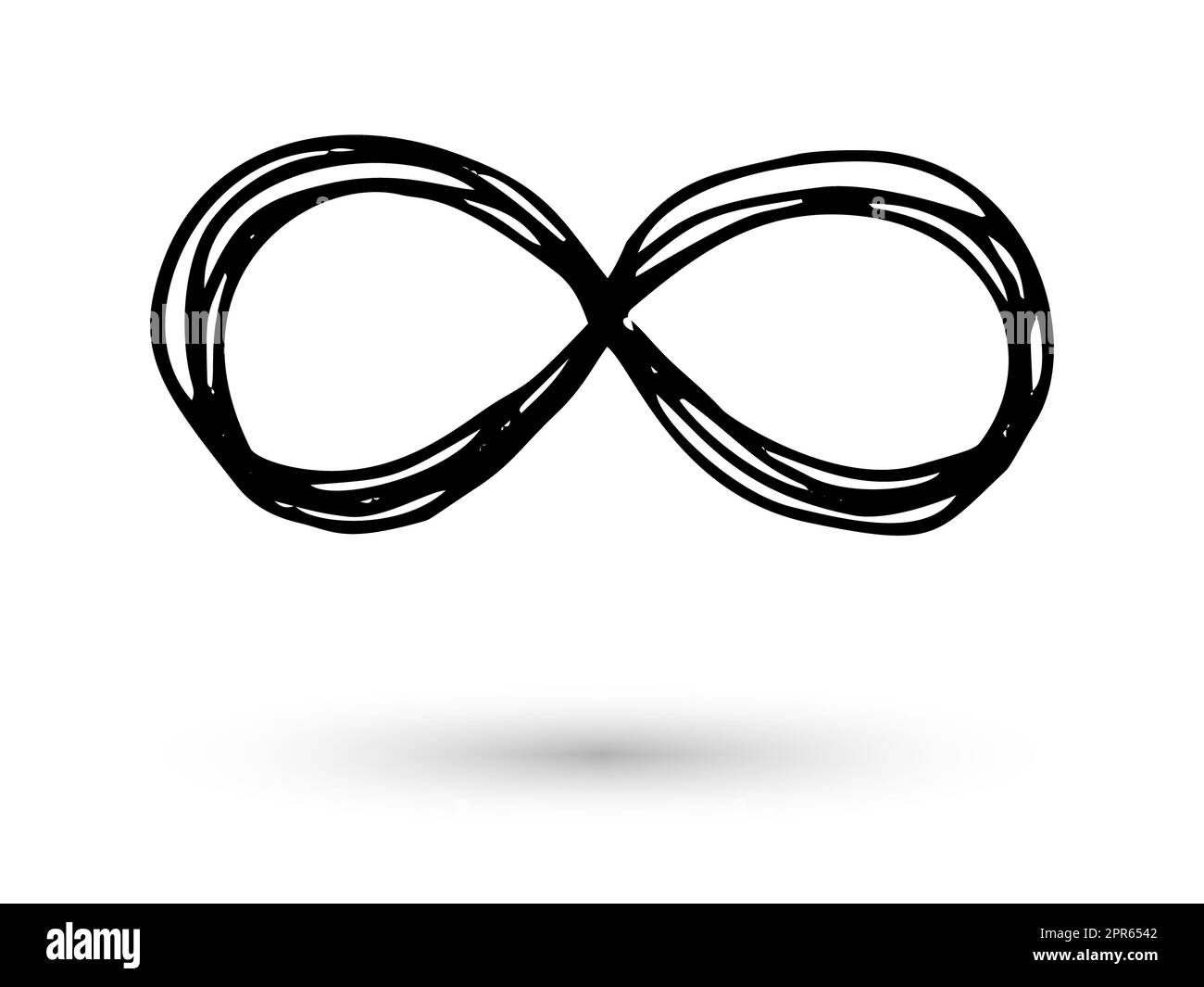 Infinity symbol hand drawn with ink brush. Thin line scribble icon ...
