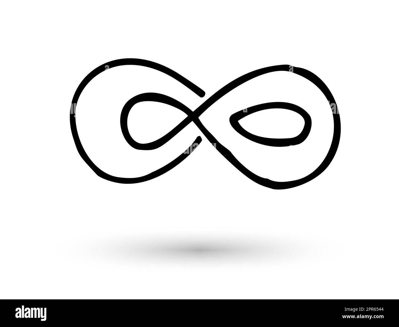 Infinity symbol hand drawn with ink brush. Thin line scribble icon ...