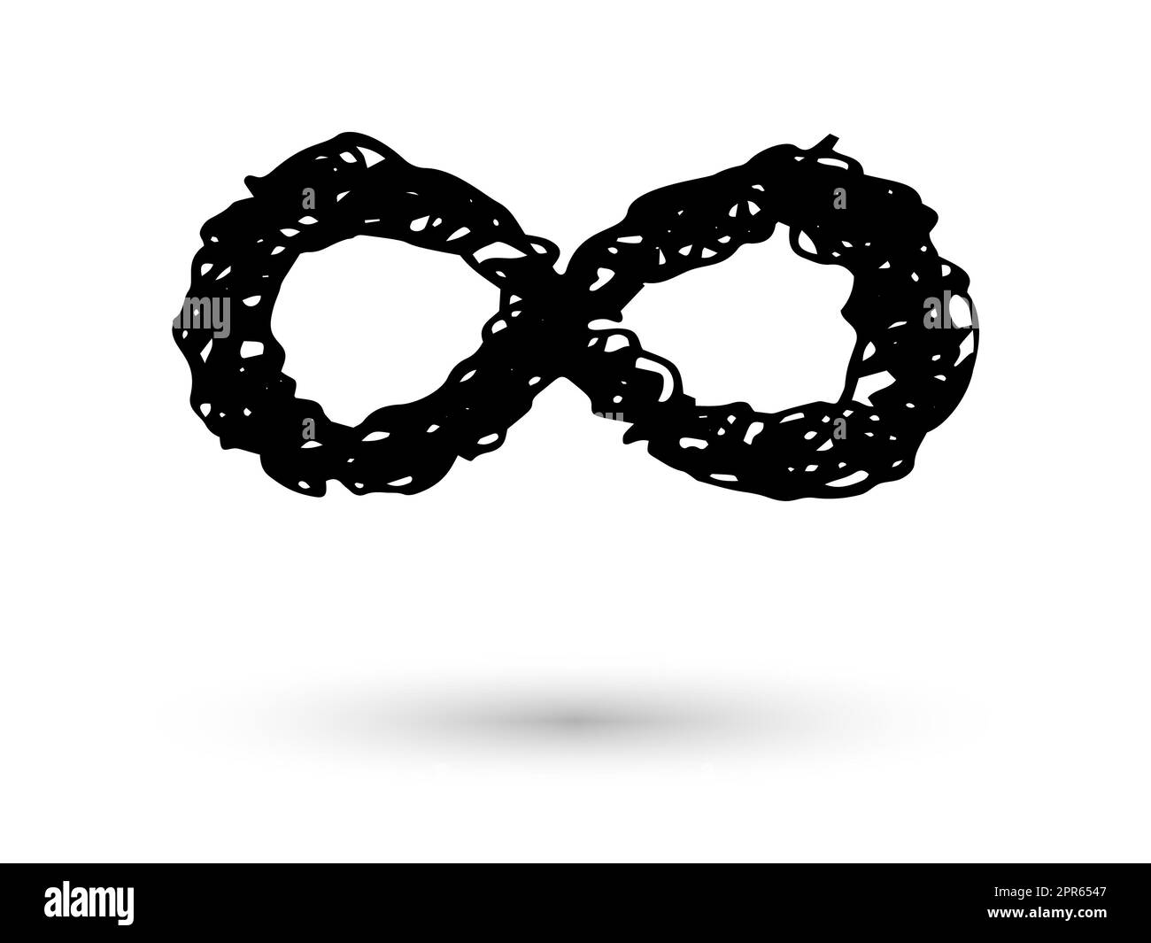 Infinity symbol hand drawn with ink brush. Thin line scribble icon ...