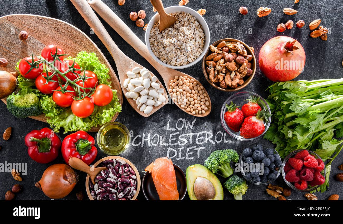 Cholesterol lowering food products Stock Photo - Alamy