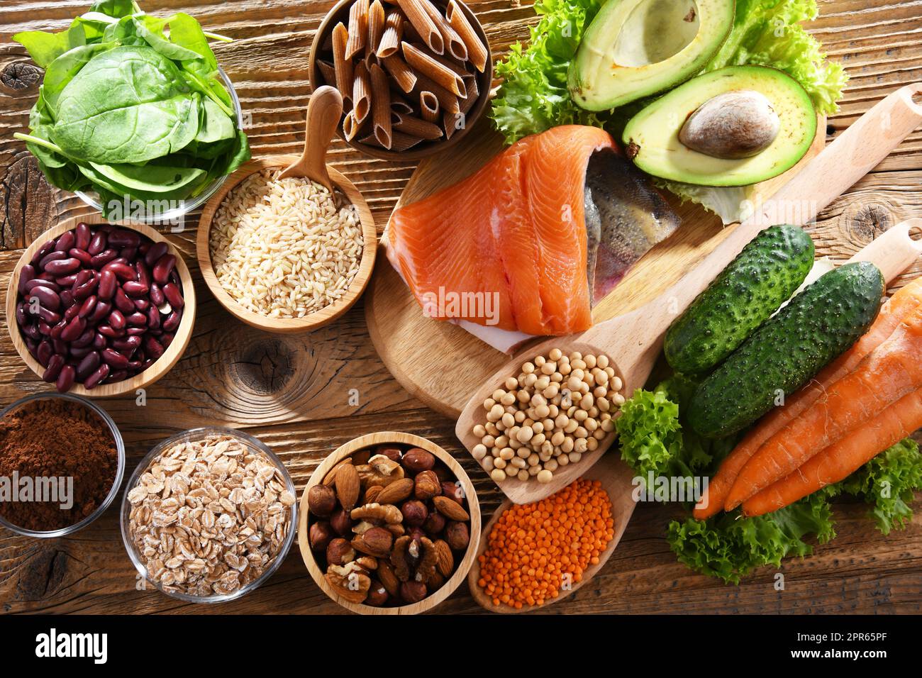 Foods recommended for stabilizing insulin and blood sugar levels Stock ...