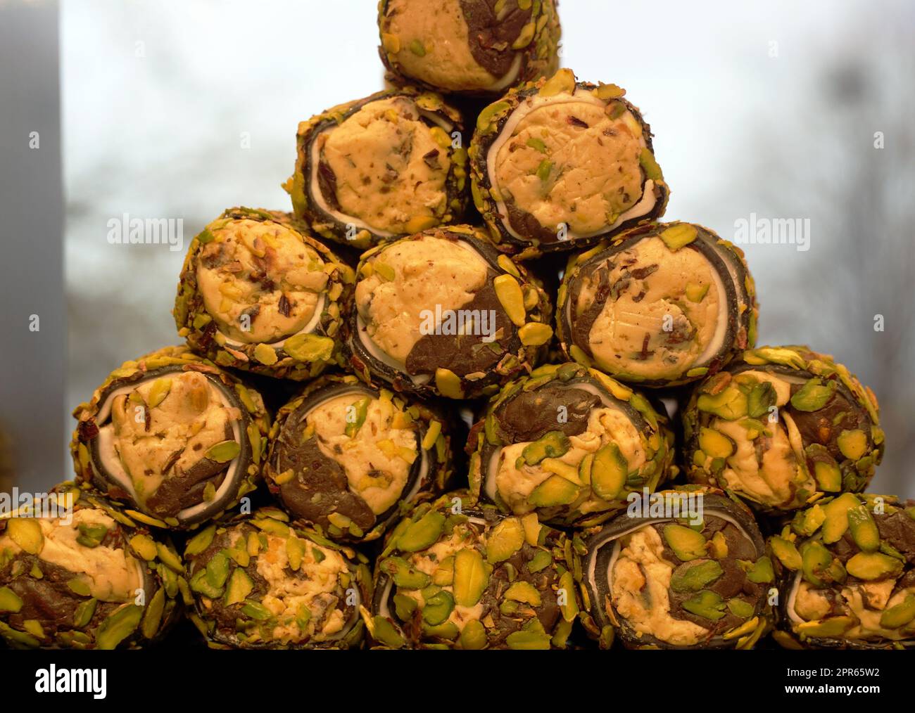 Traditional Turkish Delight on a display for sale Stock Photo - Alamy
