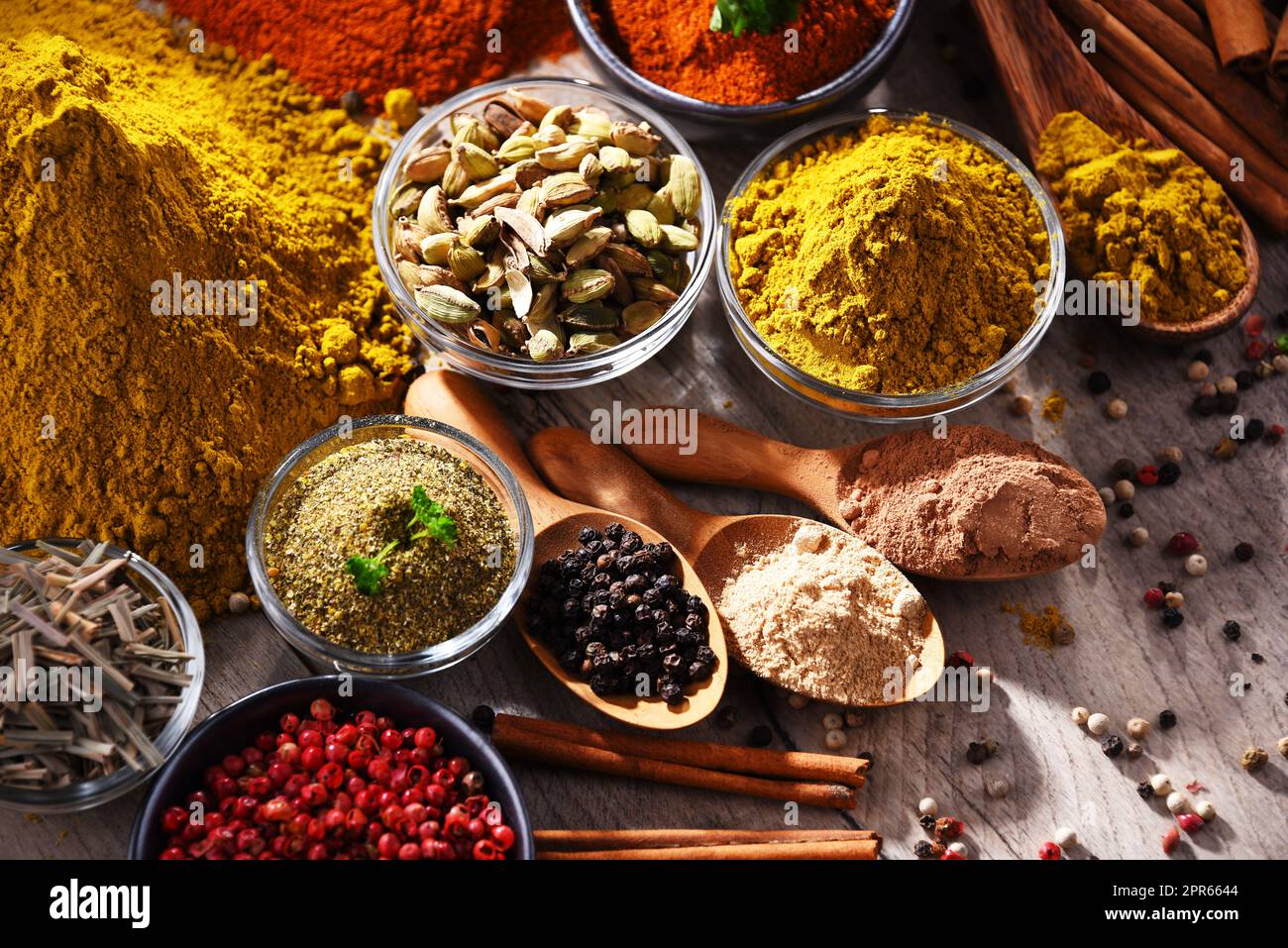 Variety spices on kitchen hi-res stock photography and images - Alamy