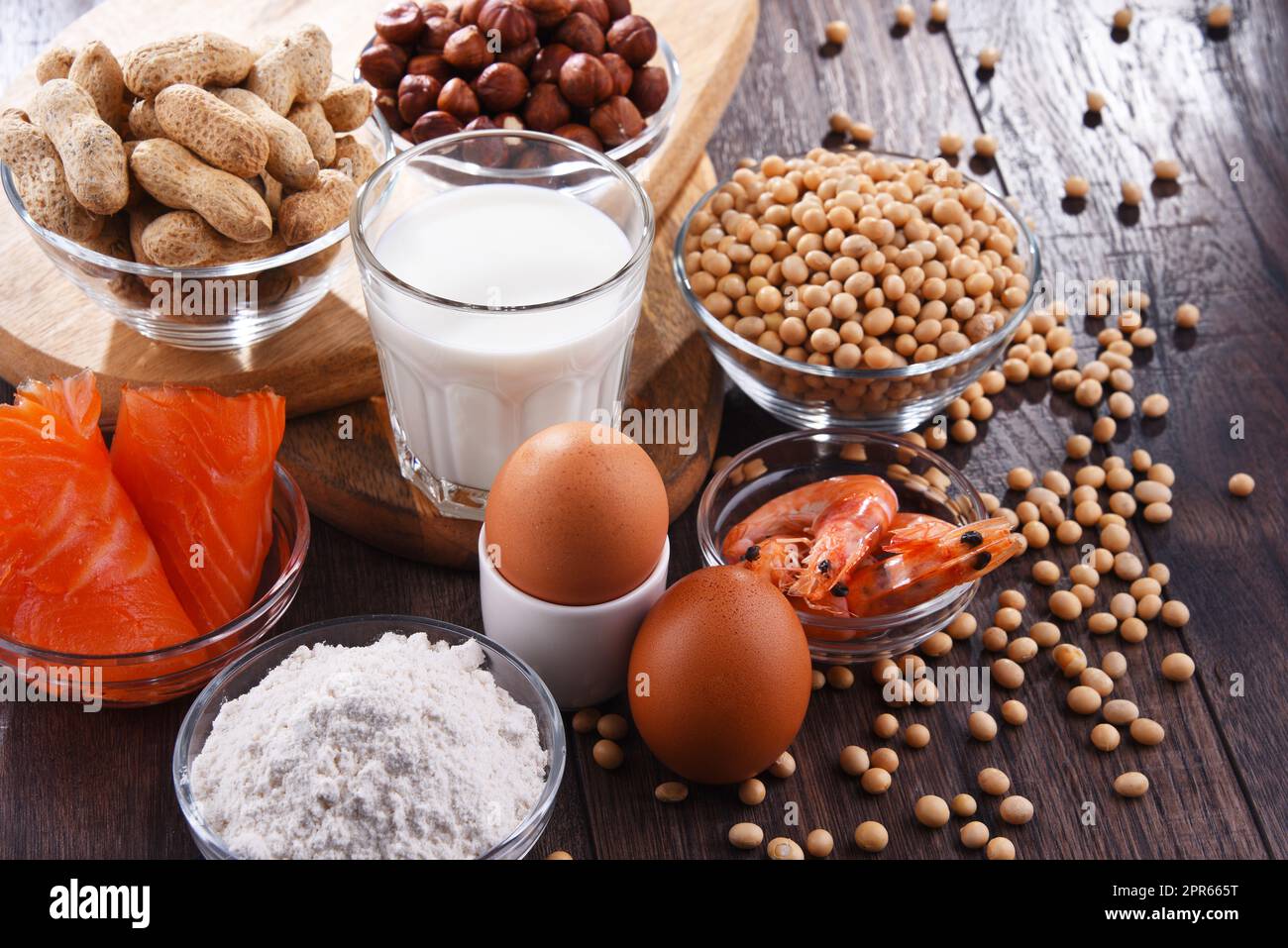 Composition with common food allergens Stock Photo - Alamy