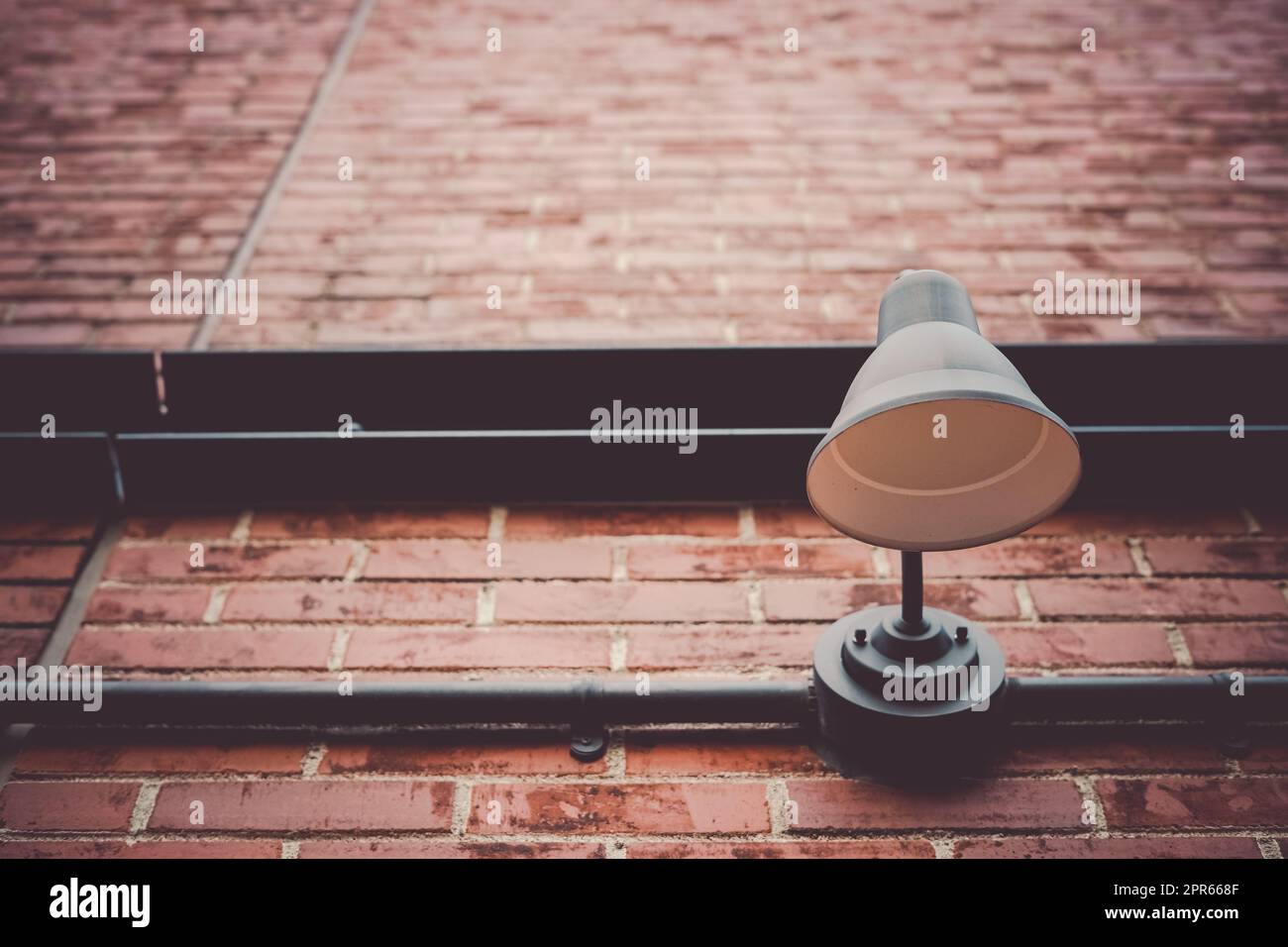 Brick walls and street lights (background material Stock Photo - Alamy