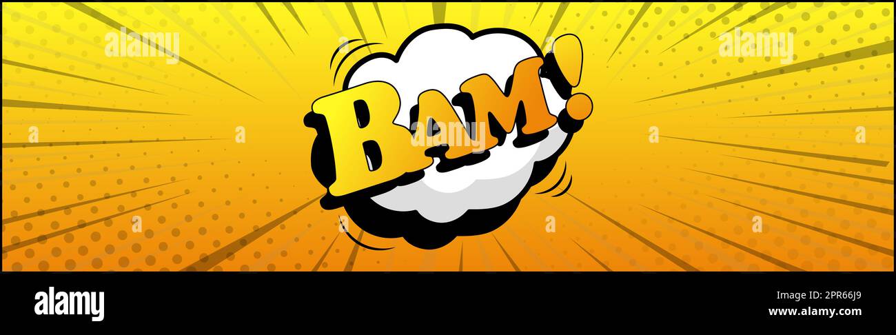 Comic lettering BAM on white background - Vector illustration Stock ...