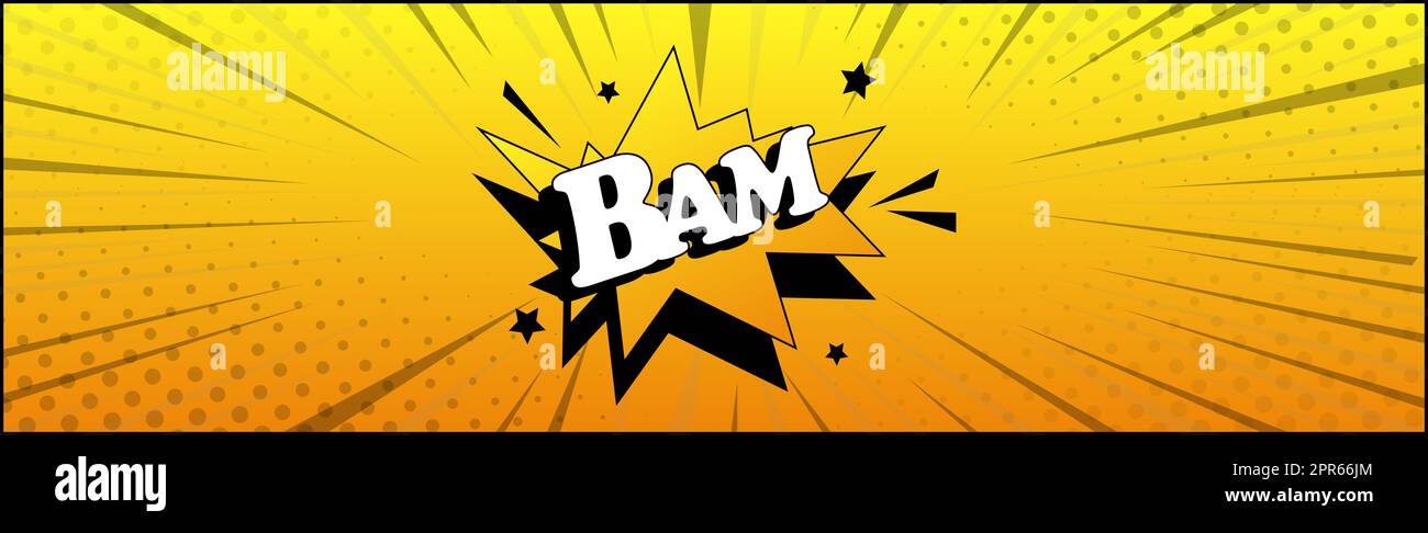 Comic lettering BAM on white background - Vector illustration Stock ...